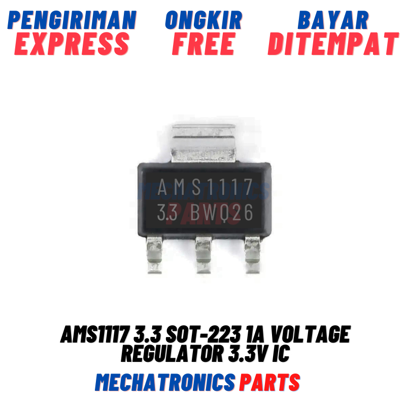 Jual AMS1117 3.3 SOT-223 1A VOLTAGE REGULATOR 3.3V IC | Shopee Indonesia
