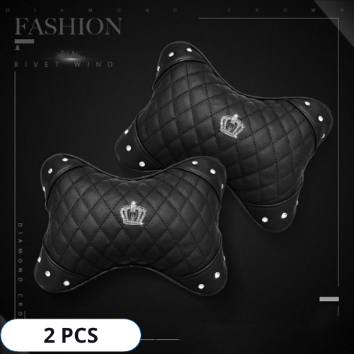 Jual 2 Pcs Bantal Leher Mobil Headrest Kepala Jok Mobil Mewah Elegan ...