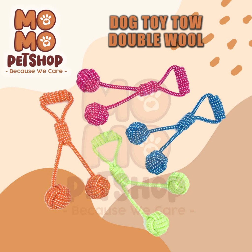 Jual MAINAN ANJING LEMPAR TALI TOW DOUBLE WOOL [ DOG TOYS ROPE ...