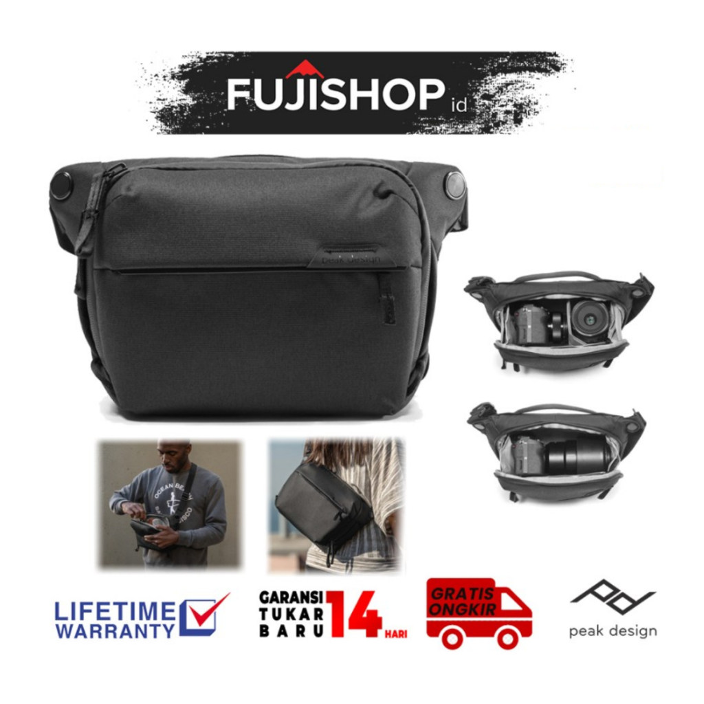 Jual Peak Design Everyday Sling 3L V2 - Black & Ash | Shopee Indonesia