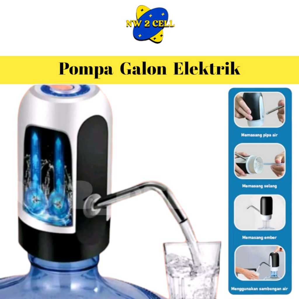 Jual POMPA GALON ELEKTRIK LED / DISPENSER AIR GALON RECHARGABLE ...