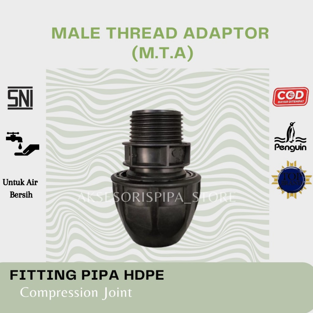 Jual sok drat luar atau male thread adaptor ukuran 25MM x3/4 INCH ...
