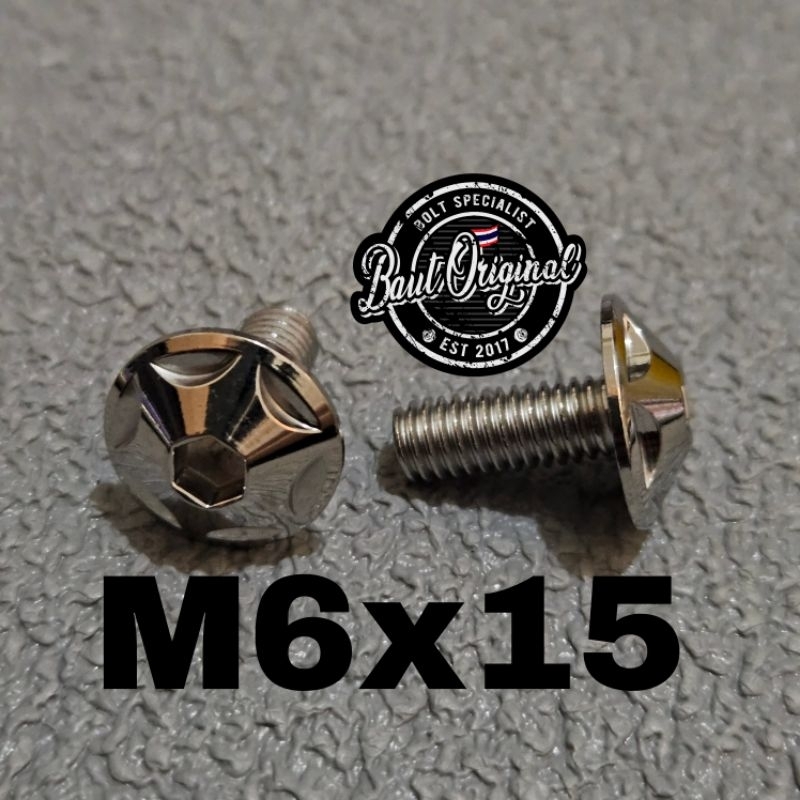 Jual Baut payung probolt star silver stainless 6x15 drat 10 panjang 1.5 cm original heng ...