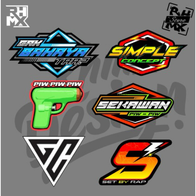 Jual sticker koyok set by rap simple gak bahaya ta stiker gc concept ...