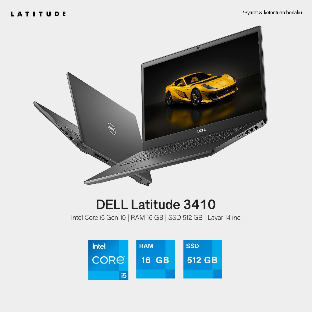 Jual LAPTOP DELL LATITUDE 3410 i5 GEN 10 RAM 16 GB SSD 1 TB LAYAR 14 ...