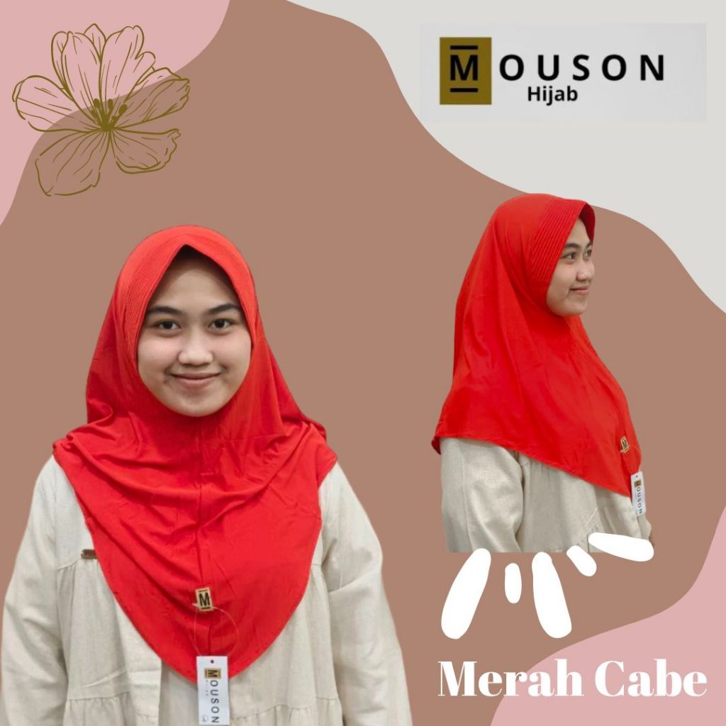 Jual Mouson Hijab Merah Cabe Bergo Hamidah Jersey Premium | Shopee ...