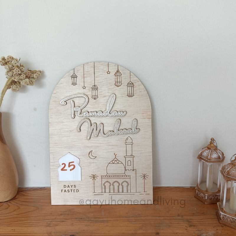 Jual Papan Pengingat Puasa | Fasting Tracker Ramadan Mubarak FREE ...