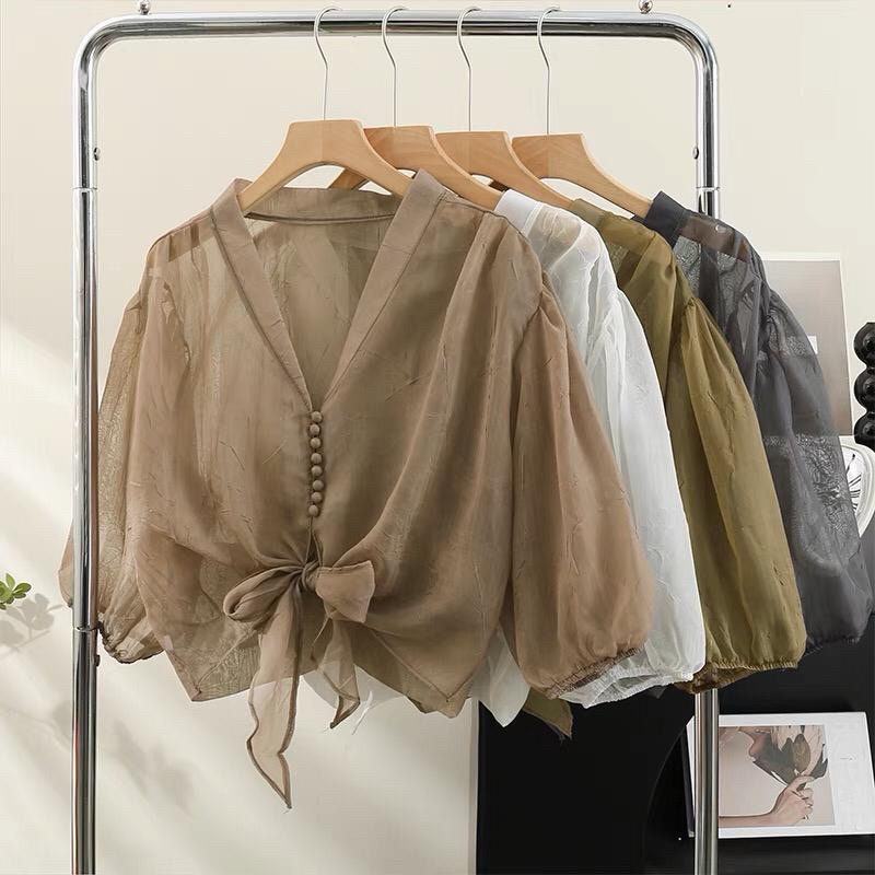 Jual Baju Wanita Import ( ORGANZA ) Baju Cardi Outer Rompi Lengan ...