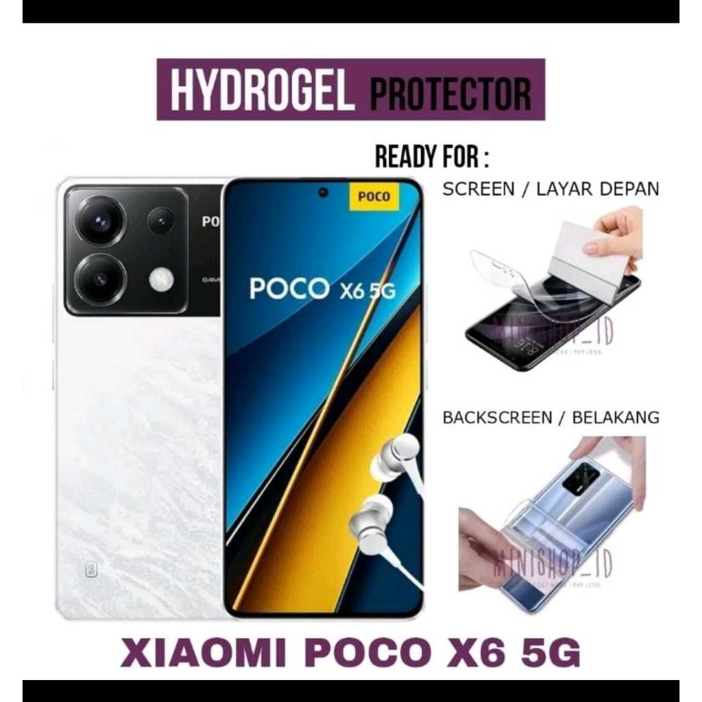 Jual ANTI GORES LENTUR HYDROGEL XIAOMI POCO X6 POCO X6PRO 5G SCREEN ...