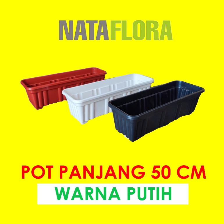 Jual pot alpen 50 putih / pot panjang 50 cm / pot bunga dan tanaman ...