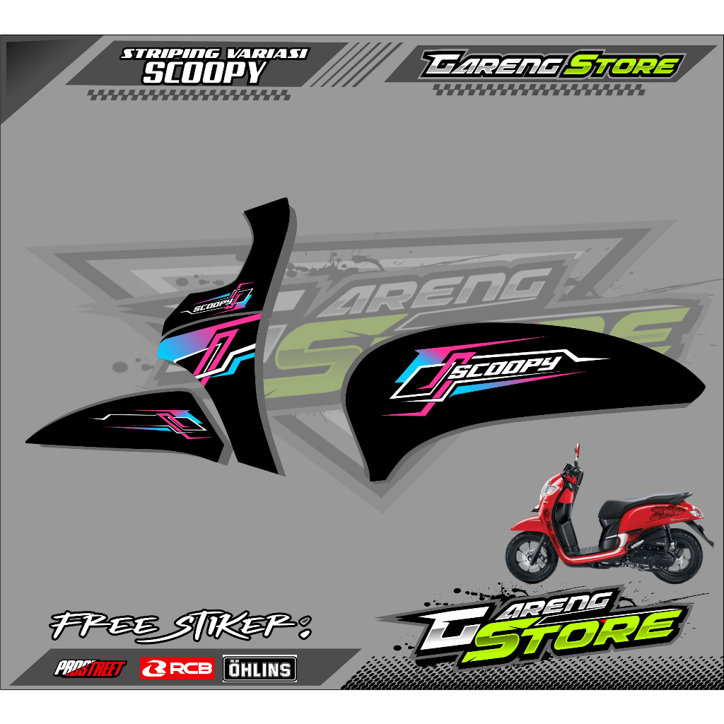 Jual STRIPING VARIASI LIST MOTOR SCOOPY STYLISH / STICKER VARIASI HONDA ...