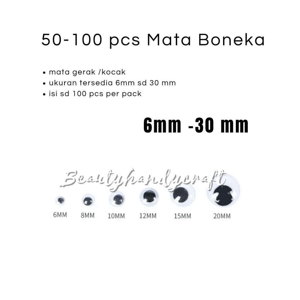 Jual Mata boneka isi 20,50,100 mata kocak minimal order qty 2 | Shopee ...