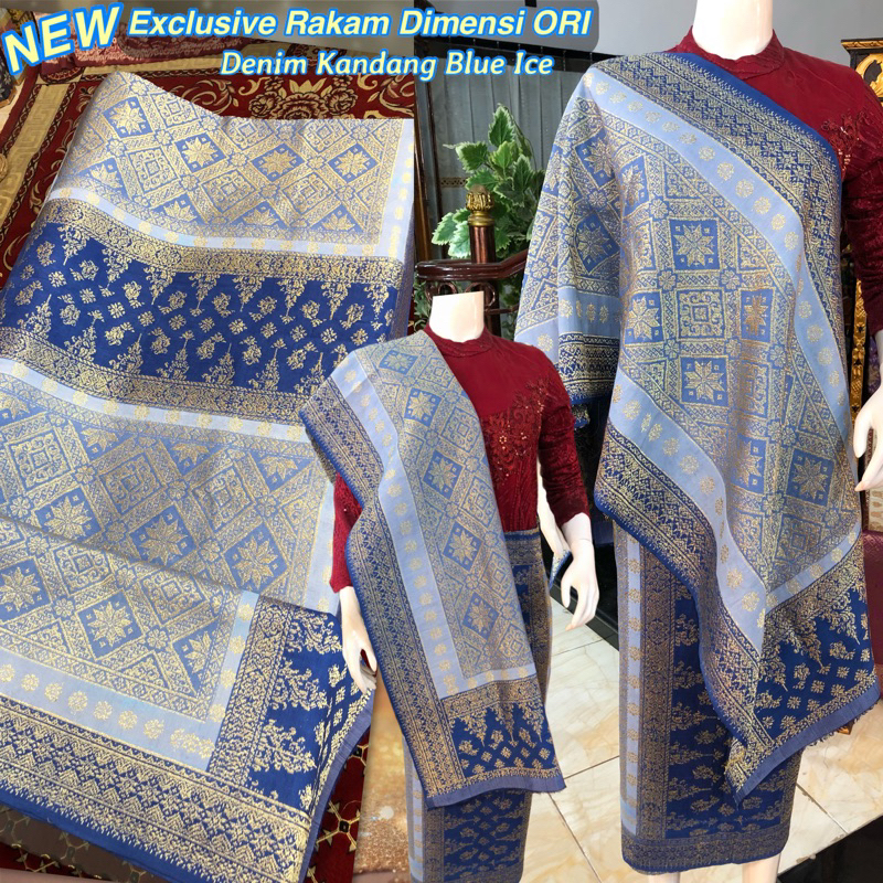 Jual NEW EXCLUSIVE Songket Kandang Dimensi ORI /Biru Denim Kandang/songket tenun asli palembang ...