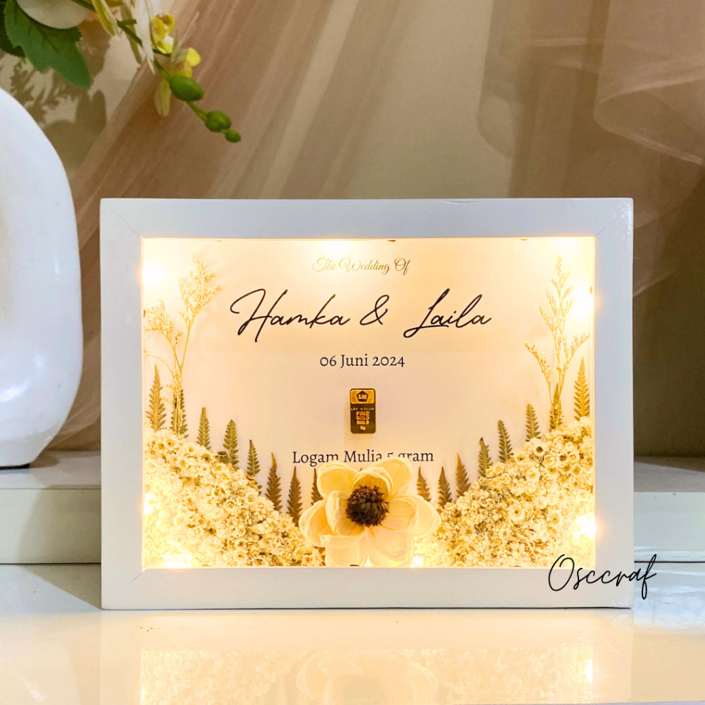 Jual Bingkai Mahar Pernikahan Rustic / Frame Mahar / Kado Pernikahan / Mahar Nikah / Gift ...