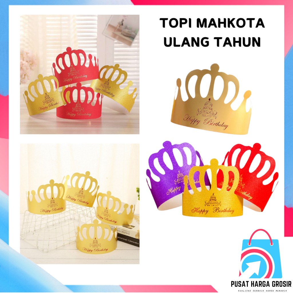 Jual PHG - Topi Mahkota Ulang Tahun Anak-anak Karton Emas Dewasa ...