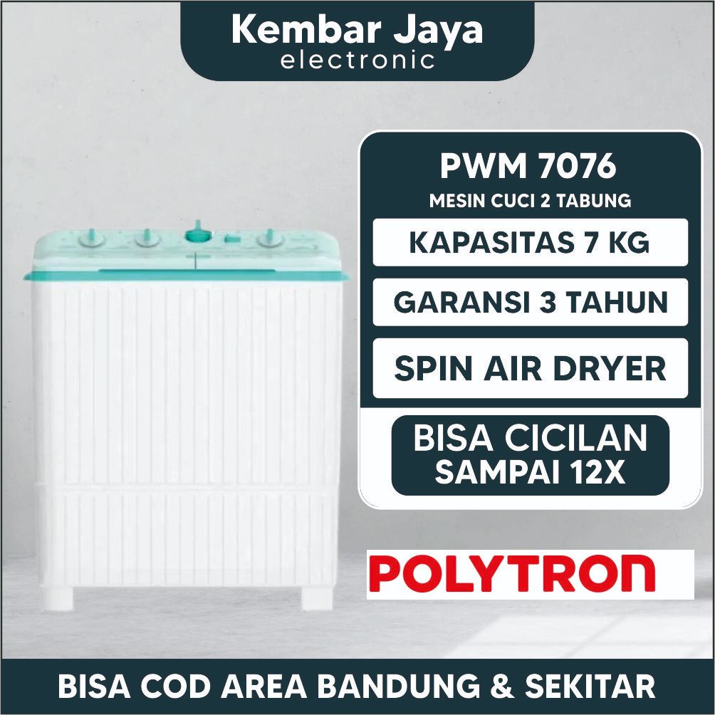Jual MESIN CUCI POLYTRON PWM 1076 B / PWM 1082 B 10KG 2 TABUNG | Shopee ...