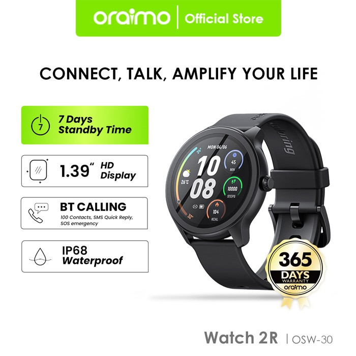 Jual Oraimo Smart Watch 2R 1.39" Screen Colorful Jam Bluetooth IP68 OSW ...