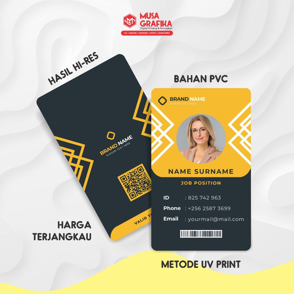 Jual Cetak Id card Custom / Name Tag / PRINT UV | Shopee Indonesia