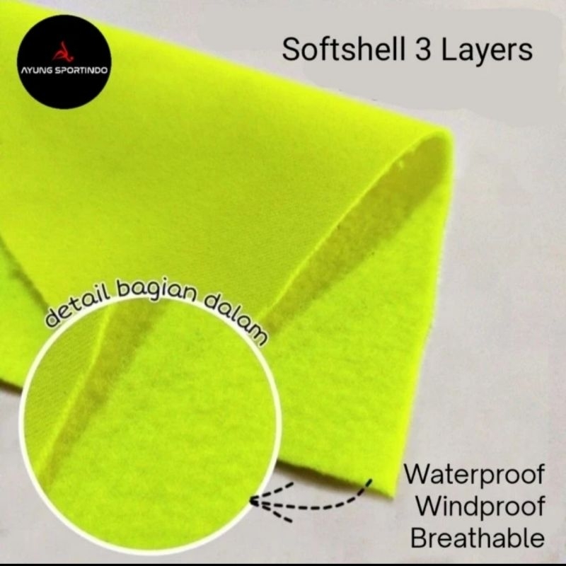 Jual Bahan Kain Bonding Softshell Polar Fleece 3 Layers Fabric Bonded ...