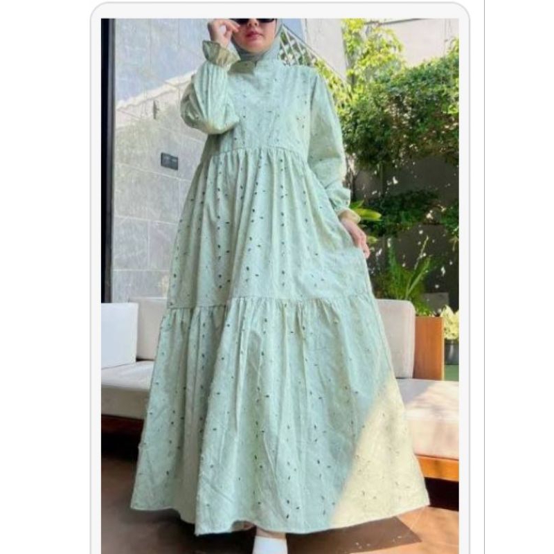 Jual Gamis Katun Bolong Katun Full Bordir. Full Furing ori SyaSha by ...