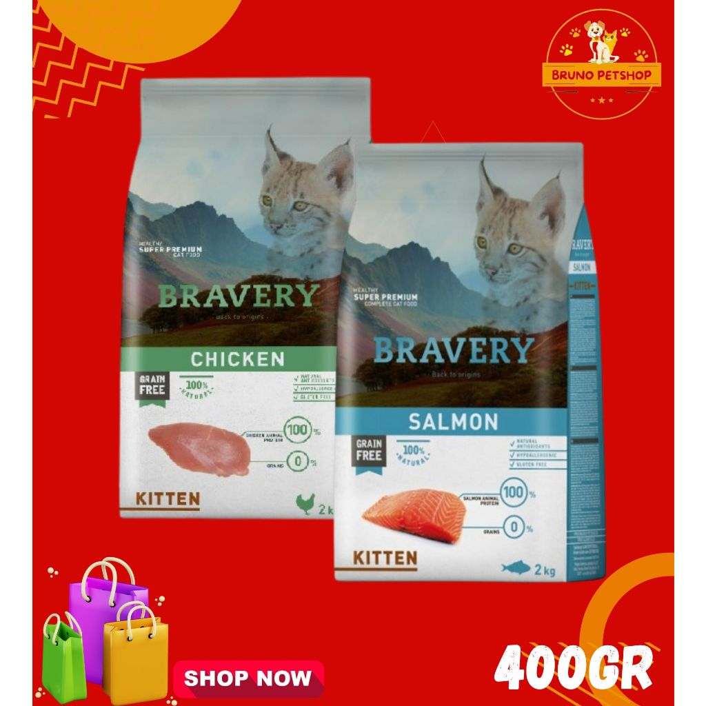 Jual Bravery Cat Kitten 400Gr - Chicken / Salmon - Makanan Anak Kucing ...