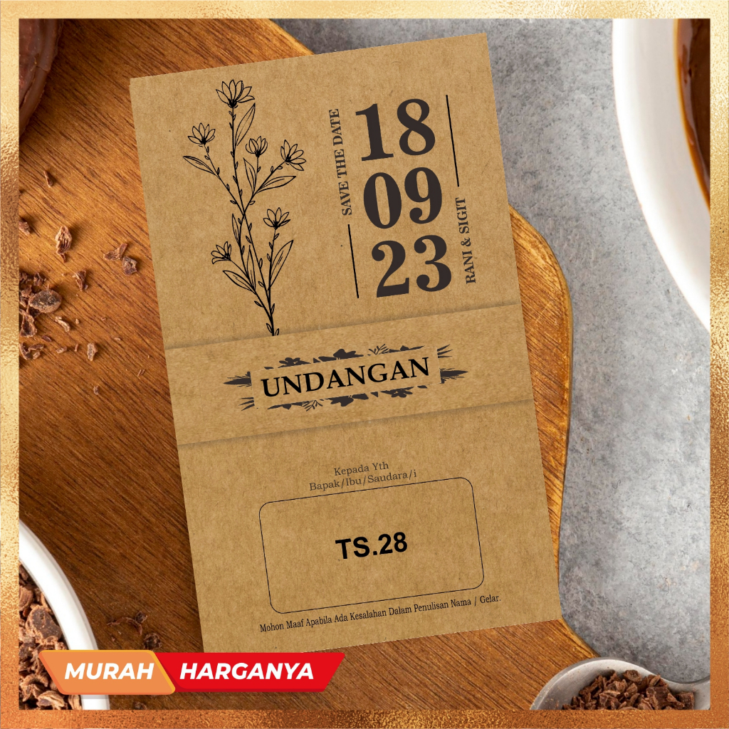 Jual Undangan Pernikahan Coklat Bahan Craft Terbaru 2025 | Shopee Indonesia
