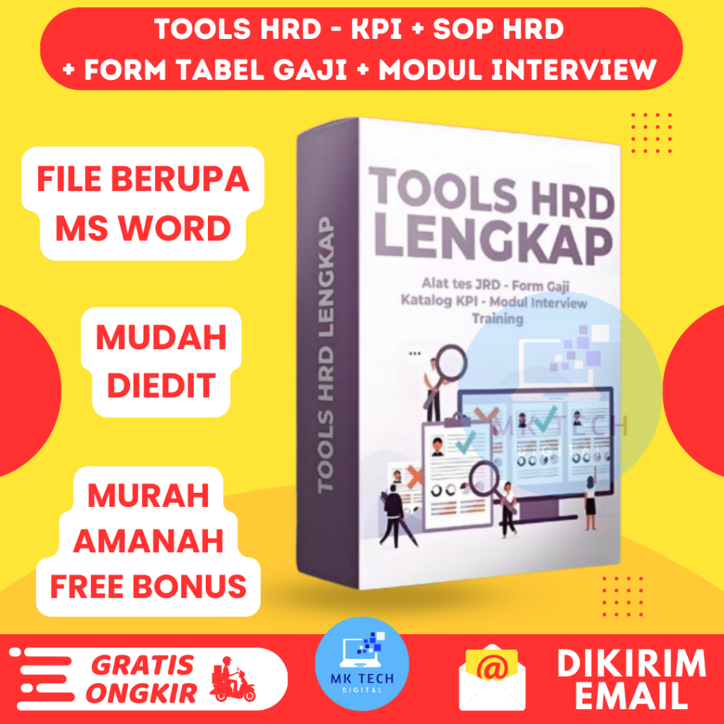 Jual TOOLS HRD - KPI + SOP HRD + Form Tabel Gaji + Modul Interview ...
