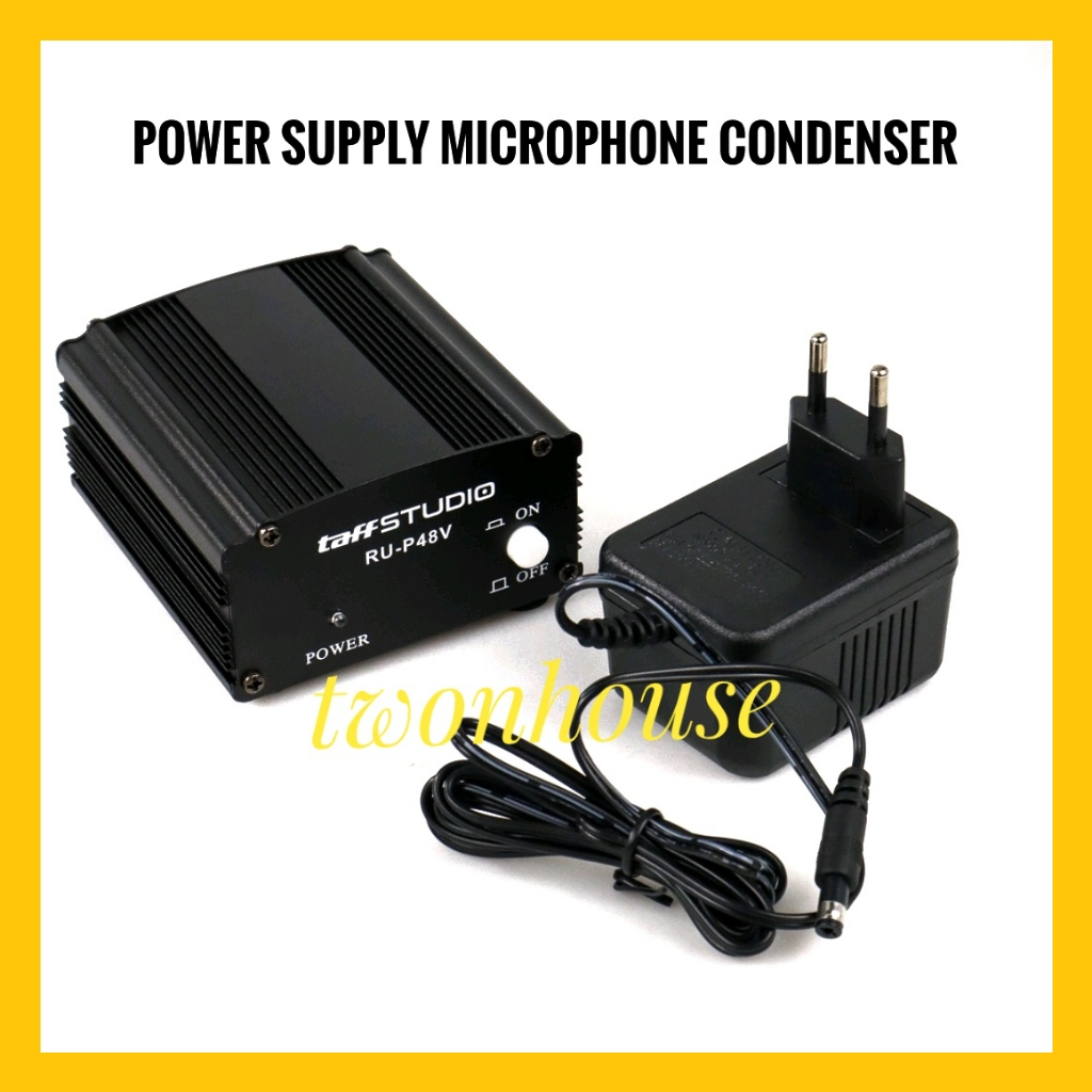 Jual TaffSTUDIO Phantom Power Supply Microphone Condenser 1 Channel 48V ...