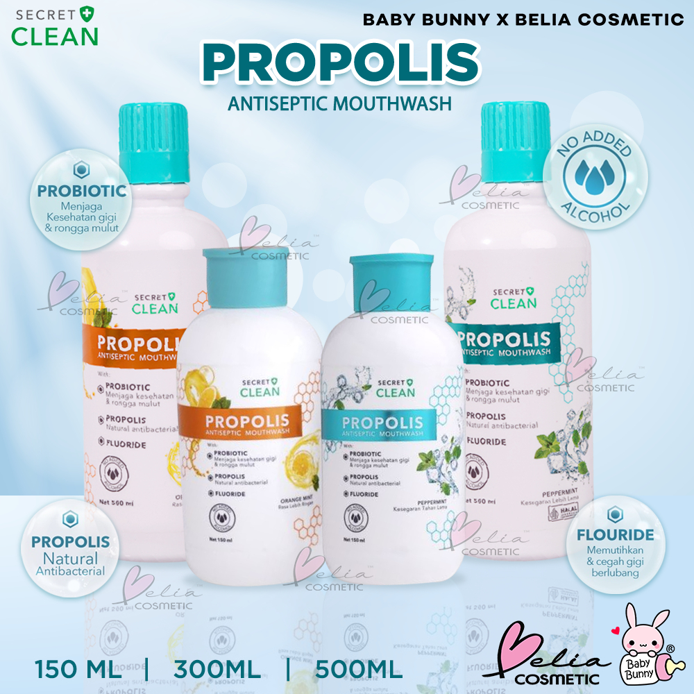 Jual BELIA SECRET CLEAN Propolis Antiseptic Mouthwash 150ml & 500ml ...