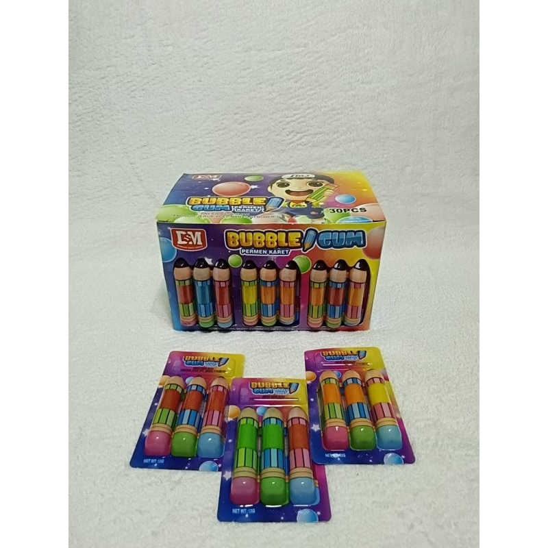 Jual Permen Bubble gum pensil isi 30pcs | Shopee Indonesia
