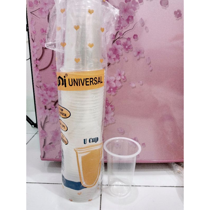 Jual Gelas Plastik Cup Pp 18 OZ Oval(7Gr Random-sesuai stock ready),(8Gr-Mcup) isi 1 roll 50 pcs ...