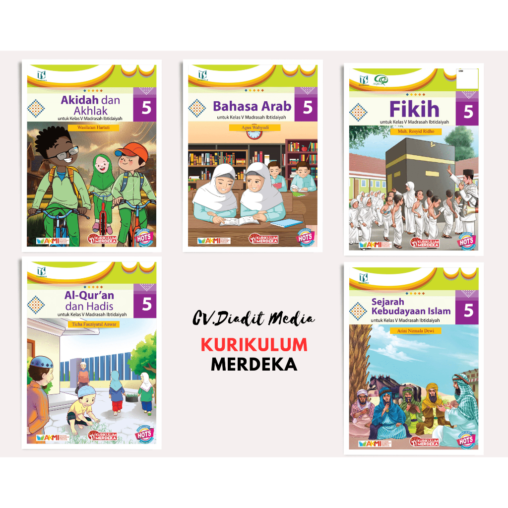 Jual Buku Paket AKMI Aqila Kelas V / 5 MI HOTS Kurikulum Merdeka - Tiga Serangkai | Shopee Indonesia