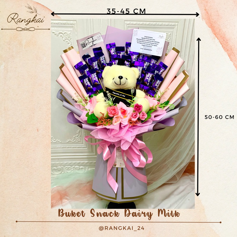 Jual BUKET SNACK | BUKET COKLAT Dairymilk | Buke wisuda | Buket ...