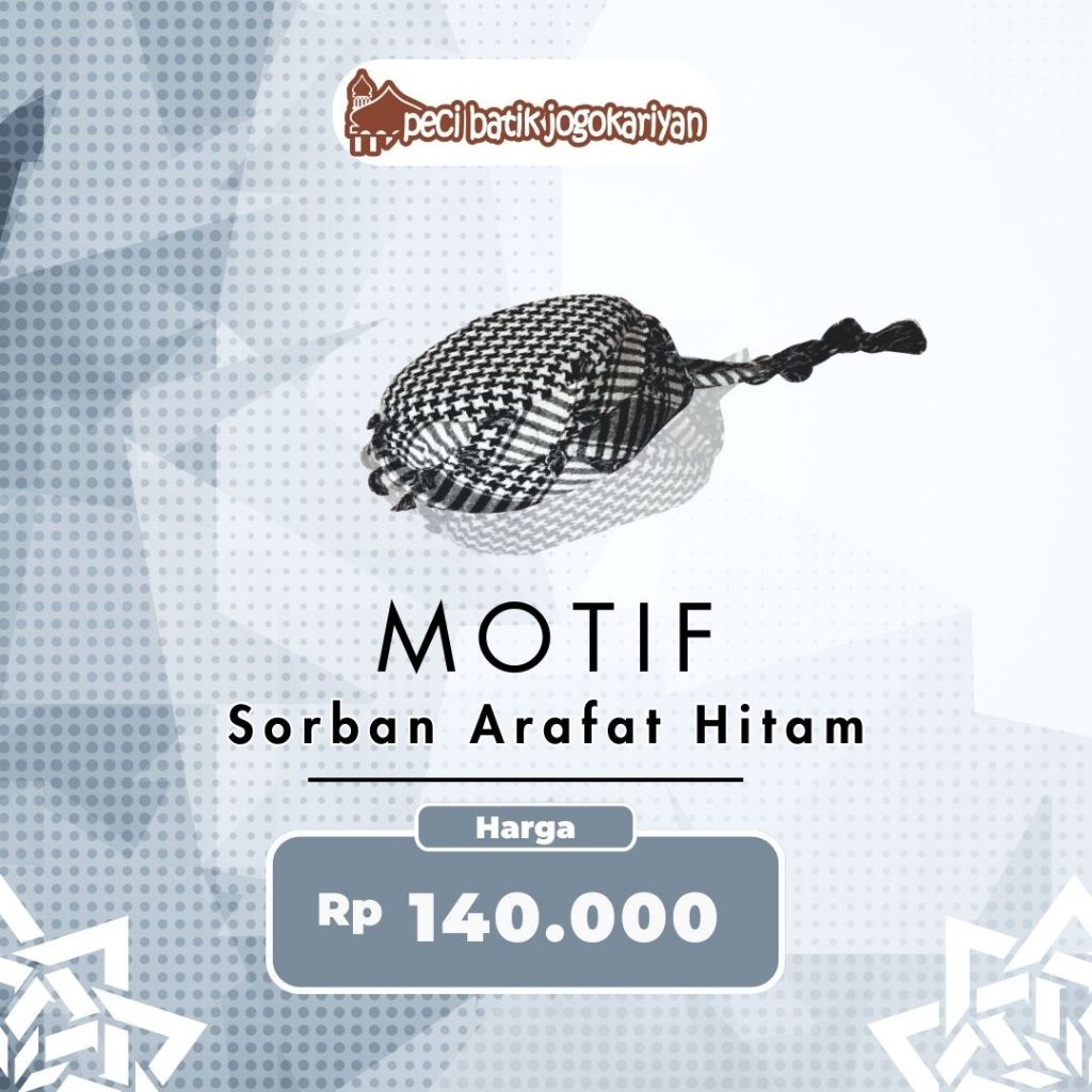 Jual Peci Batik Jogokariyan Motif Arafat Hitam Original | Shopee Indonesia