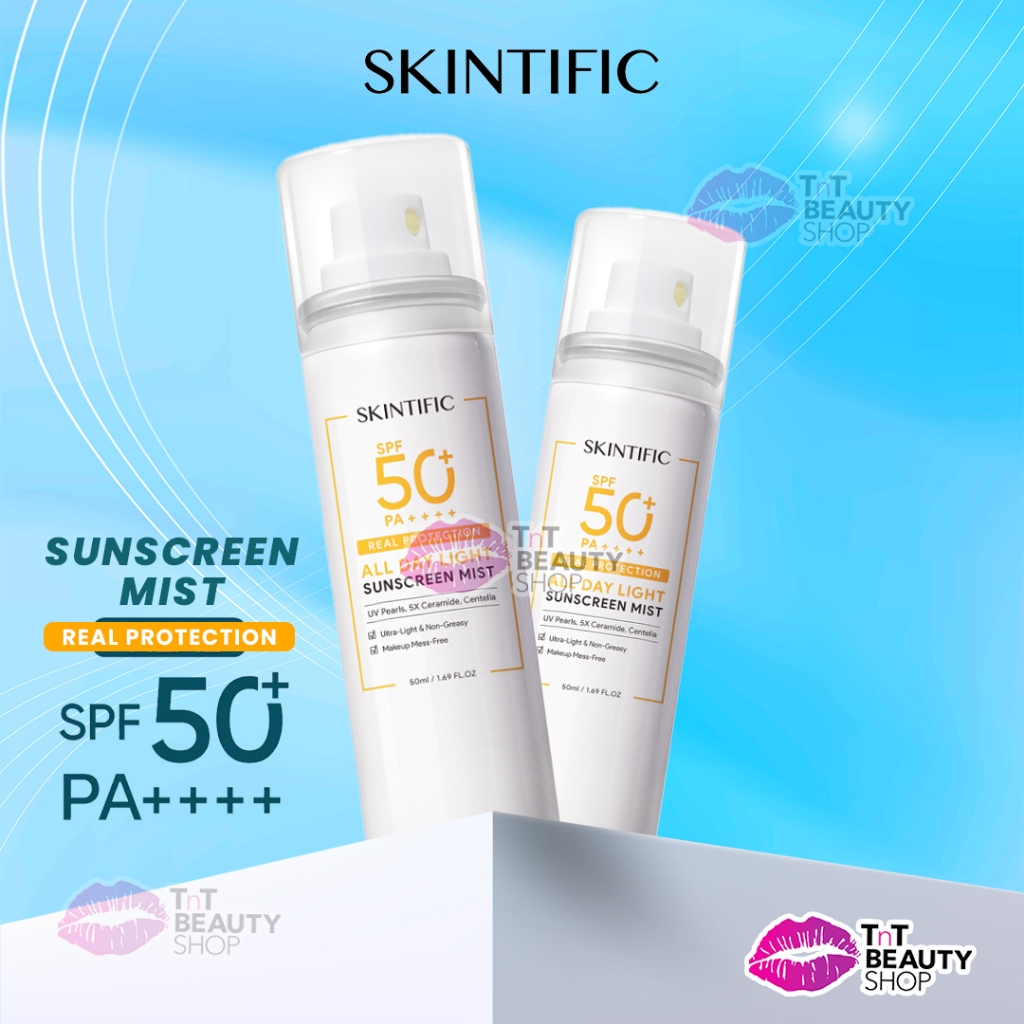 Jual SKINTIFIC All Day Light Sunscreen Mist SPF50 PA++++ | Sunscreen ...