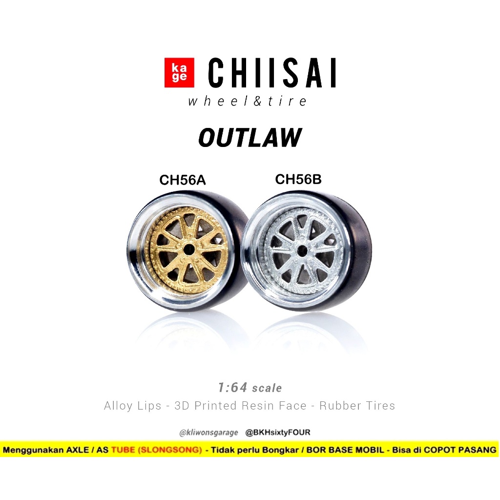 Jual Ban Karet CHIISAI KAGE Model FIFTEEN 52 OUTLAW 10mm AXLE TUBE CH56 ...