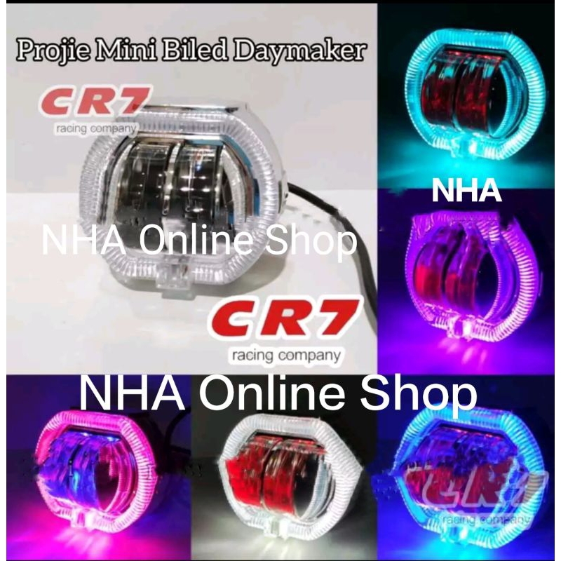 Jual Lampu Projie Biled Daymaker 2 Lensa Mini Shroud+Devil Eye Kuning ...