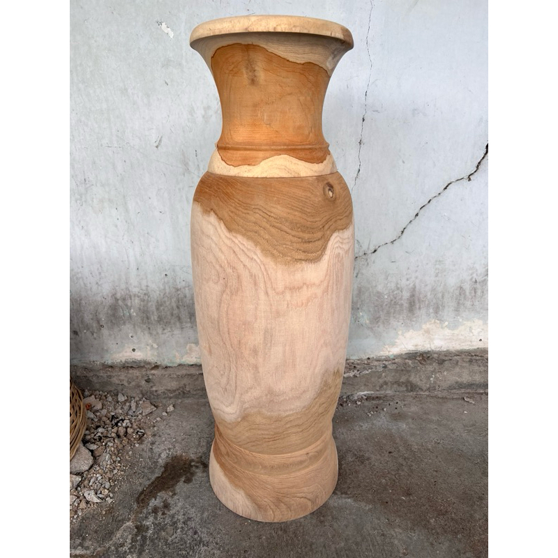 Jual Guci Hiasan Rumah / Guci Vas Bunga Hiasan Rumah / Pot Bunga Kayu ...