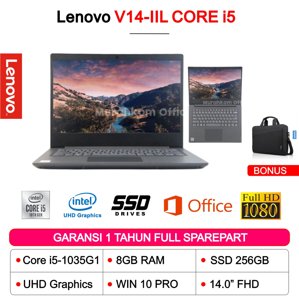 Jual LAPTOP LENOVO V14-IIL INTEL I5-1035G1 RAM 8GB 512GB SSD 14"FHD WIN 10 PRO | Shopee Indonesia