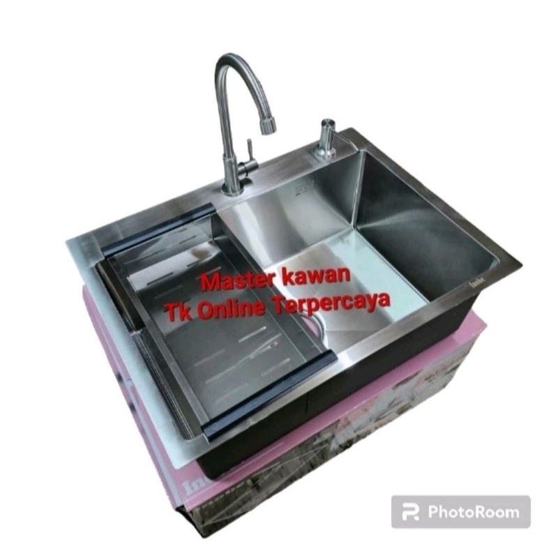 Jual Paket Lengkap Kitchen Sink INOBE 6045 + KRAN PIPA STAINLESS SUS ...