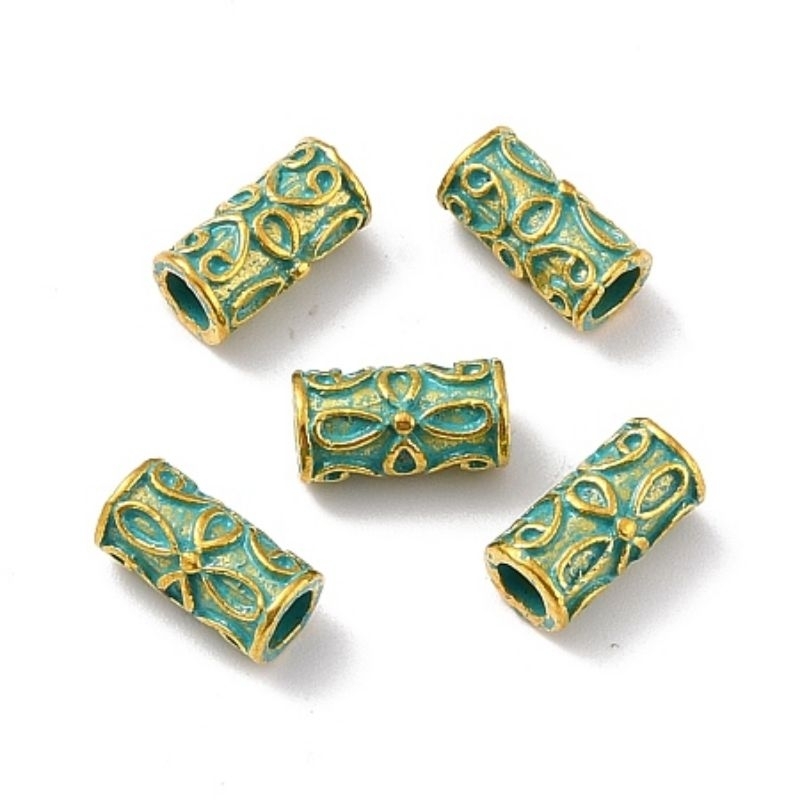 Jual Metal alloy golden green patina tube beads | manik tabung | Shopee Indonesia