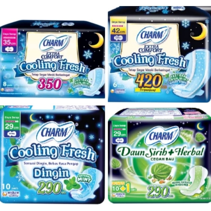 Jual (night) charm pembalut malam cooling fresh/herbal | Shopee Indonesia