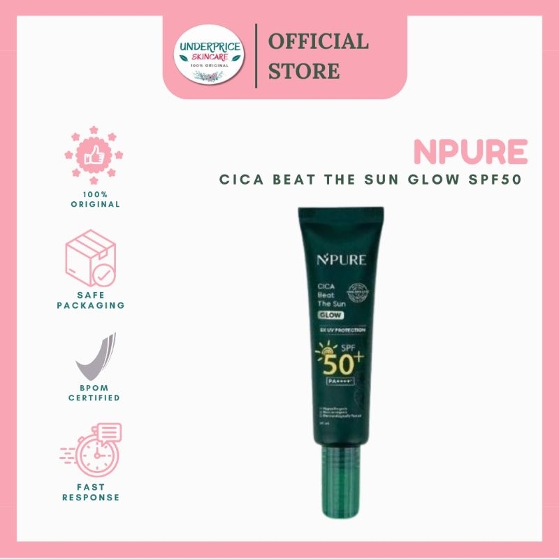 Jual NPURE Sunscreen Glow - CICA Beat The Sun SPF 50 PA ++++ | Shopee ...