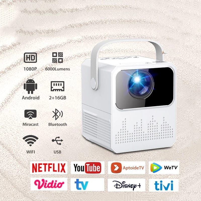 Jual Proyector Android T2MINI Paket hub hp 8000 lumens 1080P FHD ...