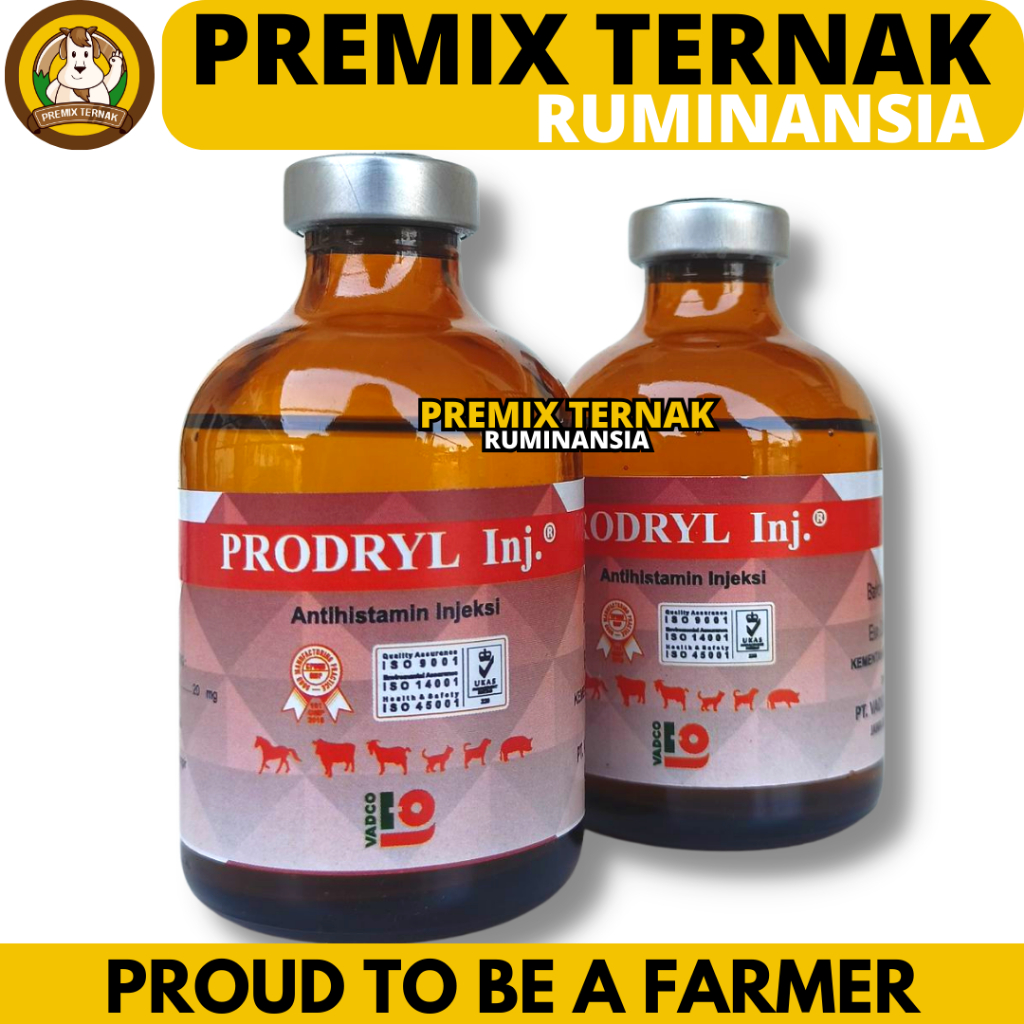 Jual PRODRYL INJ 50 ml - Antihistamin Anti Alergi hewan TERNAK SAPI ...