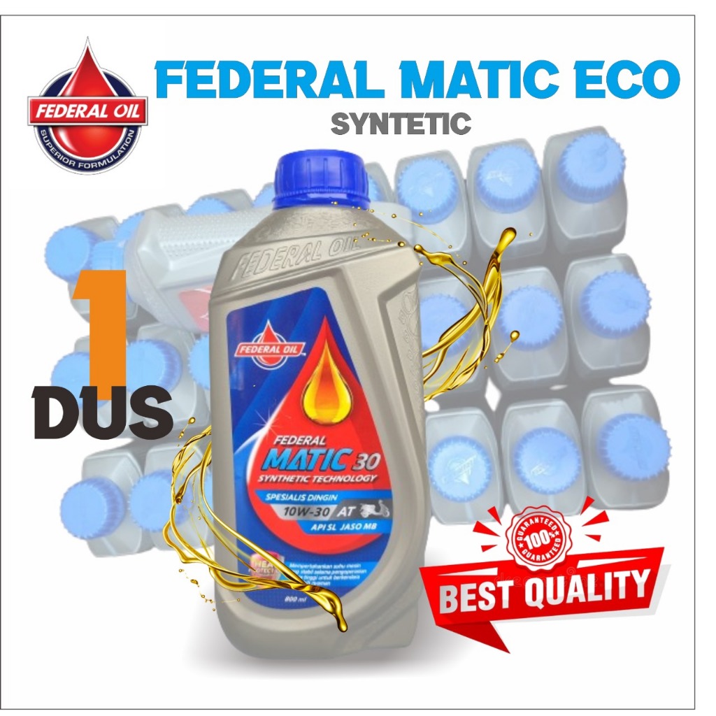 Jual ( PAKET 1 DUS 24 BTL ) OLI FEDERAL MATIC 30 ECO MAXX 10W-30 0.8 ...