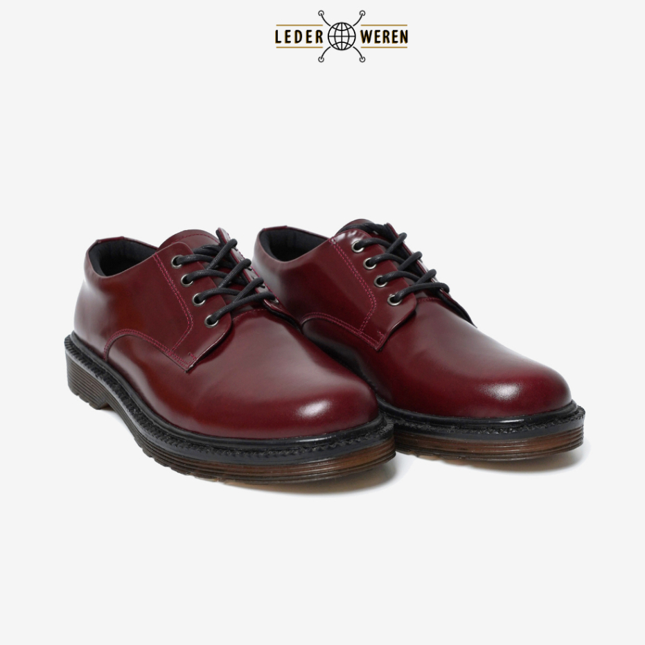Jual Lederweren Leder Derby 2 Burgundy Sepatu Boots Pria Kulit Derby ...