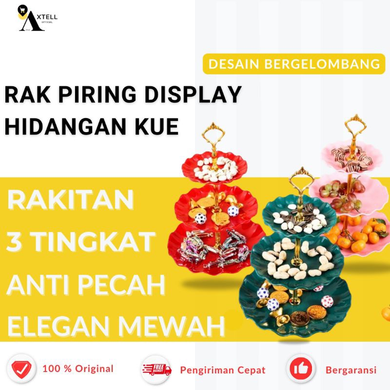 Jual Alat Sajian Hidangan Rak Display Kue Susun 3 Tingkat Cake Stand ...
