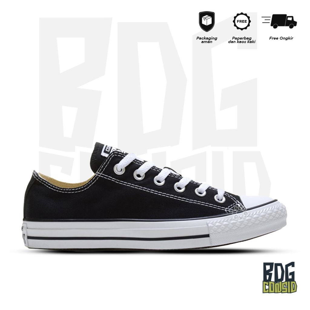 Jual Sepatu Converse Chuck Taylor All Star Classic Low Black White ...