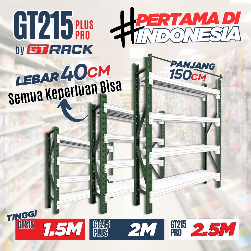 Jual GT-RACK GT215 PRO - RAK GUDANG BESI 4 SUSUN TINGGI 2.5M - LEBAR ...